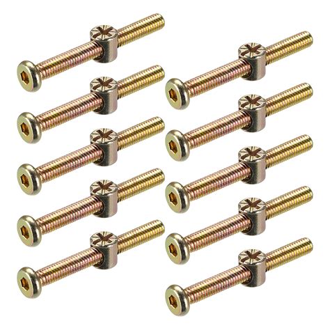 M6 X 60mm Furniture Bolts Nut Set Hex Socket Screw With Barrel Nuts Phillips Slotted Zinc Plated