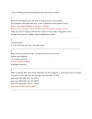 CCNA Routing And Switching Essentials Final Exam Answers CCNA Routing And Switching