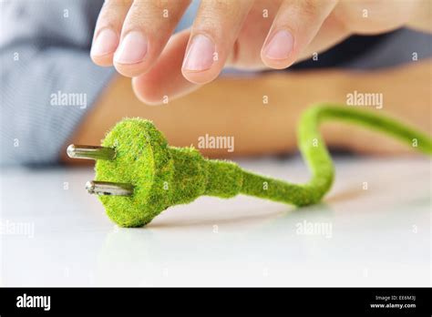 Green Electric Plug Save Energy Concept Stock Photo Alamy