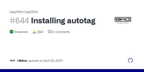 Installing Autotag · Lazyvim Lazyvim · Discussion 644 · Github