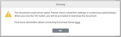 The Document Could Not Be Saved Warning After Opening File · Issue 114 · Onlyoffice Docker
