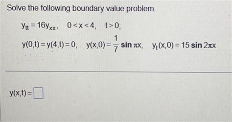 solved solve the following boundary value problem