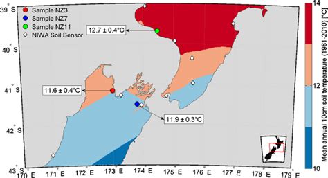 Linear Spatial Interpolation Of Annually Averaged Temperatures At 10 Cm