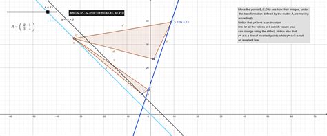 invariant lines and line of invariant points geogebra