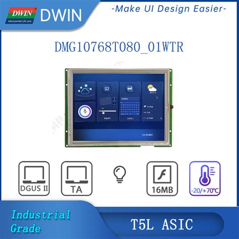 Dwin Inch TFT LCD Display HMI Panel Resistive Touch Screen Uart TFT LCD Module