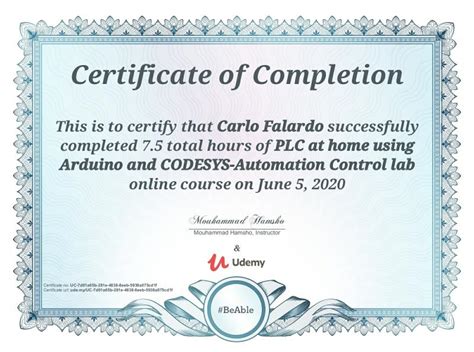 Course Completed On Plc At Home Using Arduino And Codesys Automation Carlo Fajardo