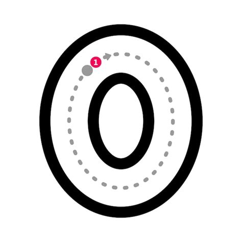 유치원 미취학 아동을위한 알파벳 문자 O 소문자 미리 쓰기 점선 요소 추적 프리미엄 벡터