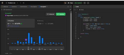 🚀 Day 54 Of 100 Leetcode Challenge Linked List Cycle Aryan Yadav