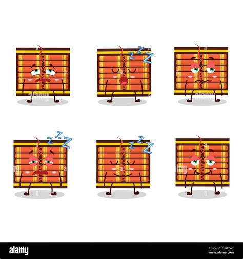 Cartoon Character Of Red Firecracker String With Sleepy Expression Vector Illustration Stock