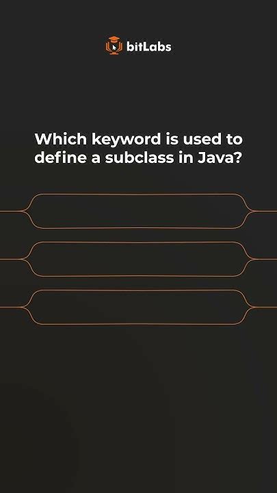 Which Keyword Is Used To Define A Subclass In Java Shorts Youtube