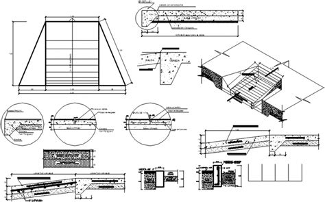 Ramp And Staircase Construction And Structure Cad Drawing Details Dwg File