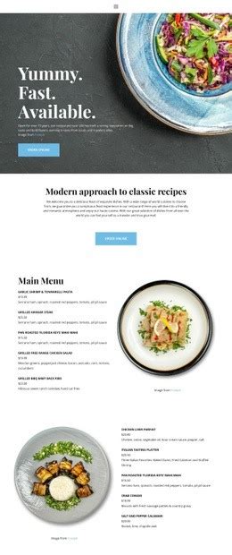 Food Restaurant Html Code Examples