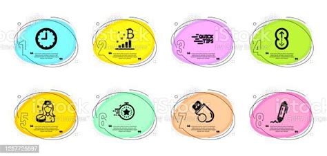 비트 코인 그래프 위로 스 와이프및 간호사 아이콘 세트 플래시 메모리 교육 및 서명 표지판 타이머 시간 기호 벡터 간호사에 대한 스톡 벡터 아트 및 기타 이미지 Istock