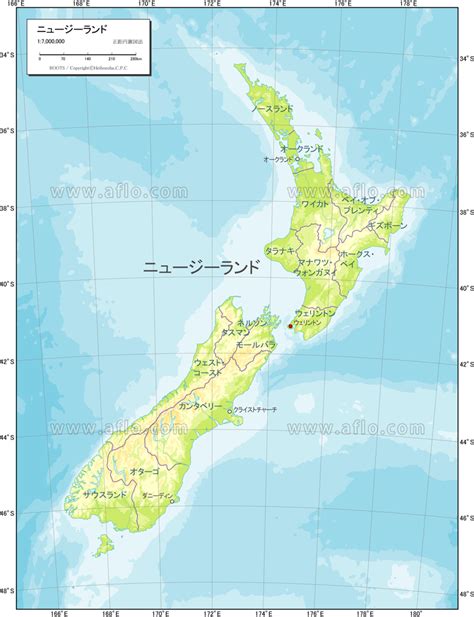 ニュージーランド 地勢図 ベクター地図素材のダウンロード販売 アフロモール