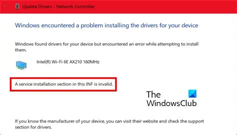 A Service Installation Section In This Inf Is Invalid Fix