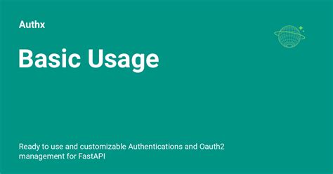 Basic Usage Authx