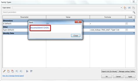 Revit Lookup Table Error Inconsistent Units Since 2018 2 Revit