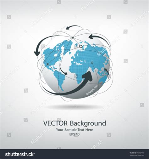 Modern Globe Connections Network Design Vector Stock Vector Royalty