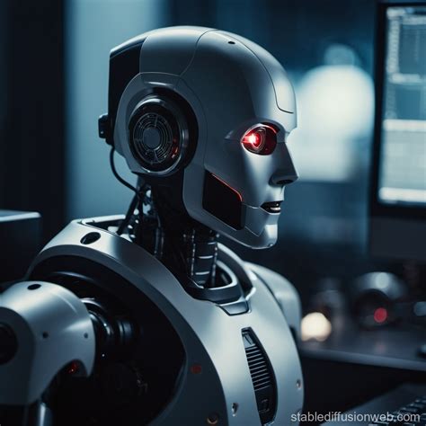 Robot Head Computer Stable Diffusion Online