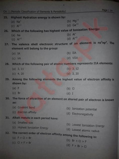 Fsc 2nd Year Chemistry Chapter 1 Notes [mcqs And Short Questions] Ratta Pk