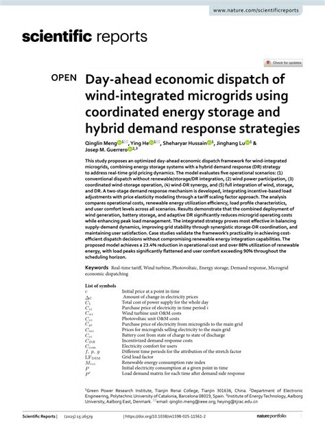 Pdf Day Ahead Economic Dispatch Of Wind Integrated Microgrids Using Coordinated Energy Storage