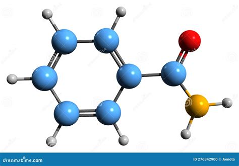 3d Image Of Benzamide Skeletal Formula Stock Illustration