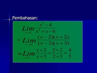 Materi Presentasi KALKULUS Limit Fungsi Ppt