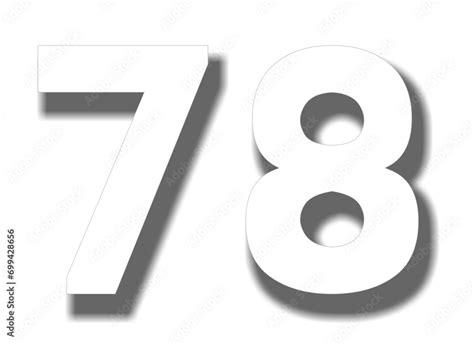 3d Number 78 In Red Color Sign Symbol Numbers For Design Elements
