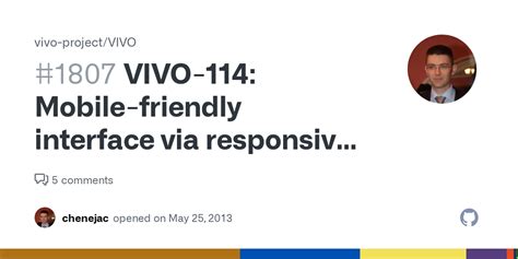 VIVO 114 Mobile Friendly Interface Via Responsive Design Issue 1807