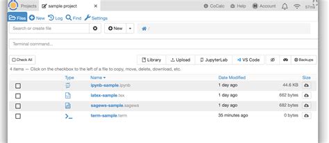 Project Files — Cocalc Manual Documentation