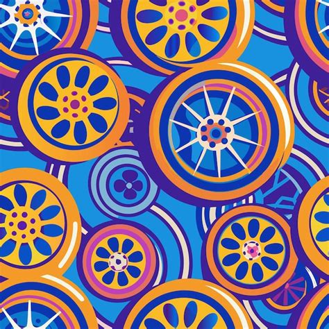 A Colorful Design With Circles And A Blue Background Premium Ai Generated Vector