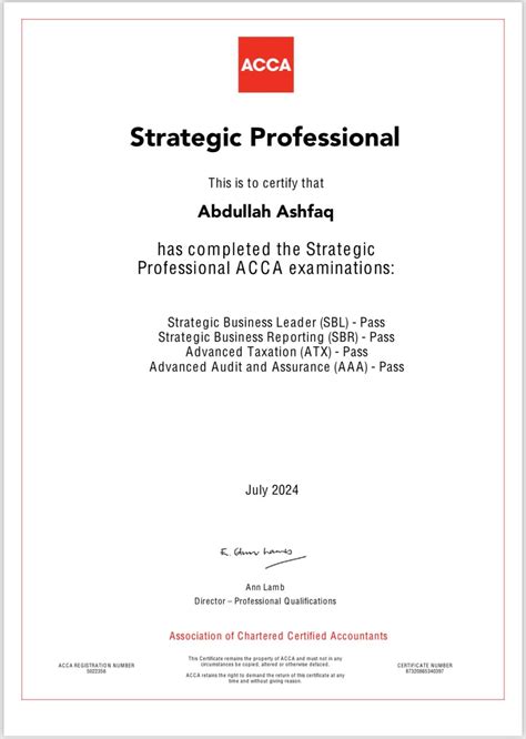 Abdullah Ashfaq On Linkedin Alhamdulillah Done With My Acca Looking Forward To Next Challenges