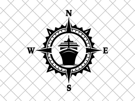 Ship Compass Vinyl Decal Sticker Compass Rose Ship Captain Decal