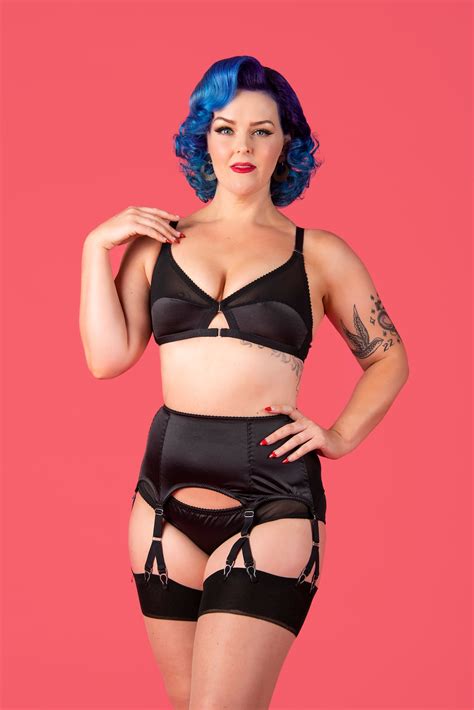 6 Y Strap Suspender Garter Belt Classic Black Satin Vintage Etsy Uk