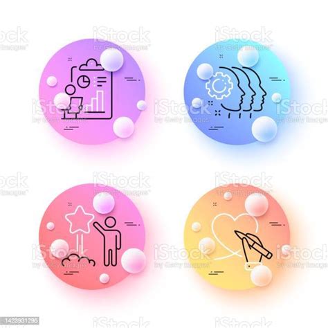 스타 보고서 및 직원 팀워크 최소 라인 아이콘 웹 응용 프로그램의 경우 인쇄 벡터 개발에 대한 스톡 벡터 아트 및 기타 이미지 개발 고객 구 Istock