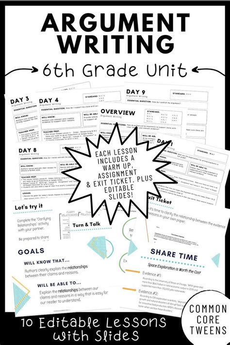 6th Grade Argument Writing Unit With Editable Slides Google Classroom Argumentative Writing