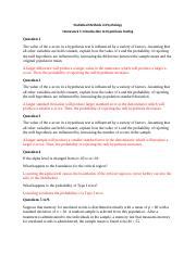 Homework 5 Intro To Hypothesis Testing Answer Key Doc Statistical Methods In Psychology