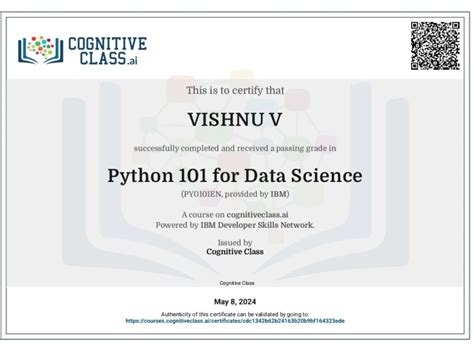 Python Datascience Learning Ibm Careergrowth Vishnu V