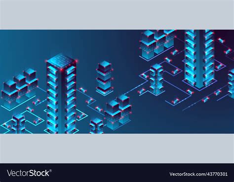Isometric Big Data Flow Processing Concept Cloud Vector Image