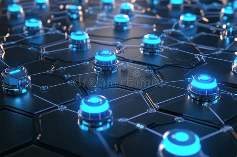 A Futuristic Circuit Board Inspired 3d Background Where Hexagonal Tiles Function As