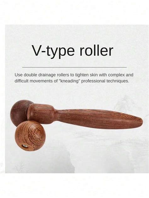 1pc Chicken Wing Wood Handheld Massage Roller Wooden Rolling Massager
