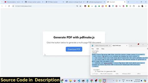Javascript Pdfmake Example To Create Pdf From Text And Images In Browser Full Example Youtube