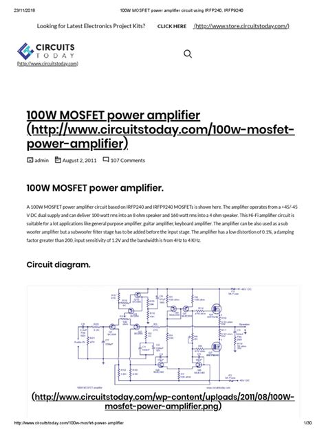 100watt Mosfet Amplifier Mosfet Amplifier Mosfet Amplifier 52 Off