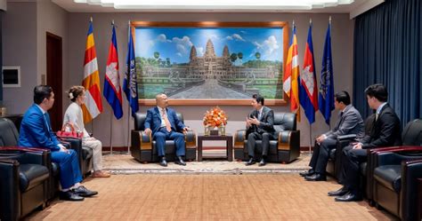 ឯកឧត្តម សុខ សូកេន រដ្ឋមន្ត្រីក្រសួងទេសចរណ៍ ទួលជួបសម្តែងការគួរសមជាមួយលោក David Yuhong Zhan