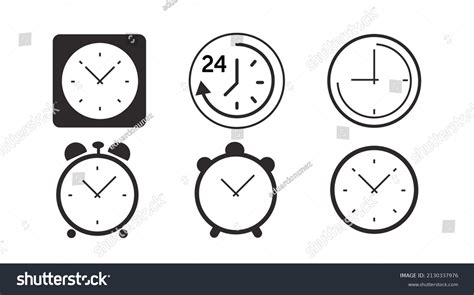 Vector Isolated Time Clock Line Icons Stock Vector Royalty Free