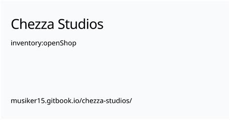 Inventory OpenShop Chezza Studios