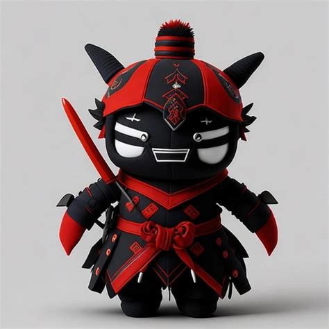 Premium Ai Image A Samurai In The Form Of A Cute Doll