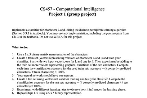 Solved Cs457 Computational Intelligence Project 1 Group