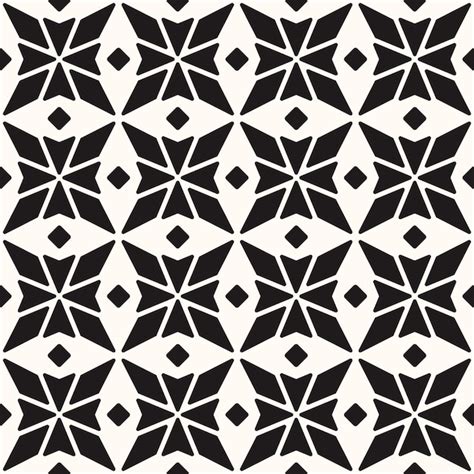 Premium Vector Vector Geometric Abstract Seamless Monochrome Pattern