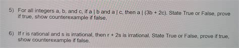Solved For All Integers A B And C If Ab And Ac Then Chegg